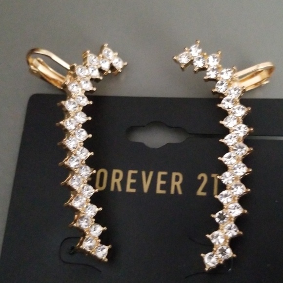 Forever 21 | Jewelry | Rhinestone And Gold Tone Earrings | Poshmark